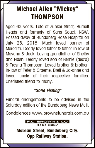 | Death Notices | Bundaberg | My Tributes