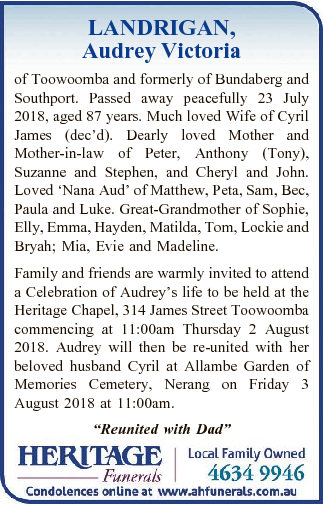 | Funeral Notices | Bundaberg, Kingaroy | My Tributes