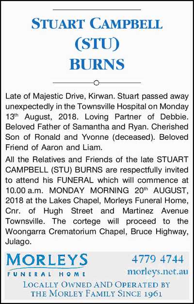STUART CAMPBELL (STU) BURNS | Funeral Notices | Townsville | My Tributes