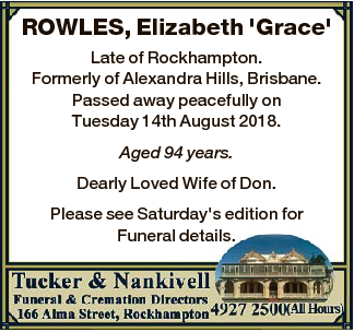 | Death Notices | Rockhampton | My Tributes