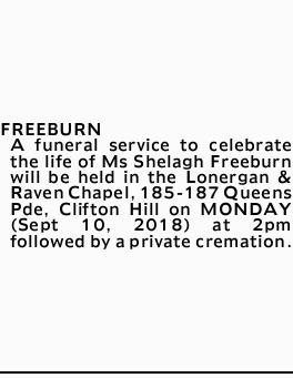 FREEBURN, Shelagh | Funeral Notices | Melbourne | My Tributes