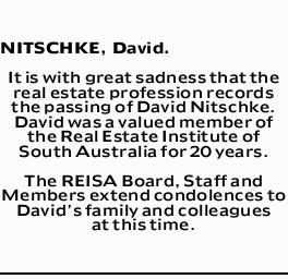 NITSCHKE, David. | Death Notices | Adelaide | My Tributes