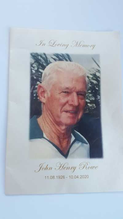 John Henry Rowe | Death Notices | All Locations | My Tributes