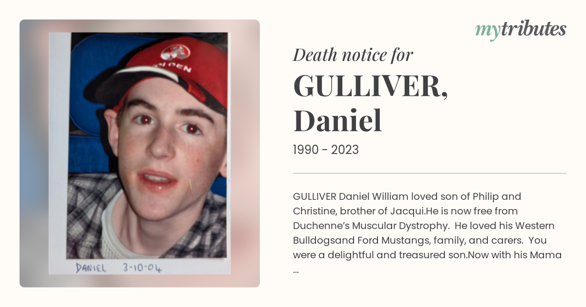 GULLIVER, Daniel | Death Notices | Melbourne | My Tributes