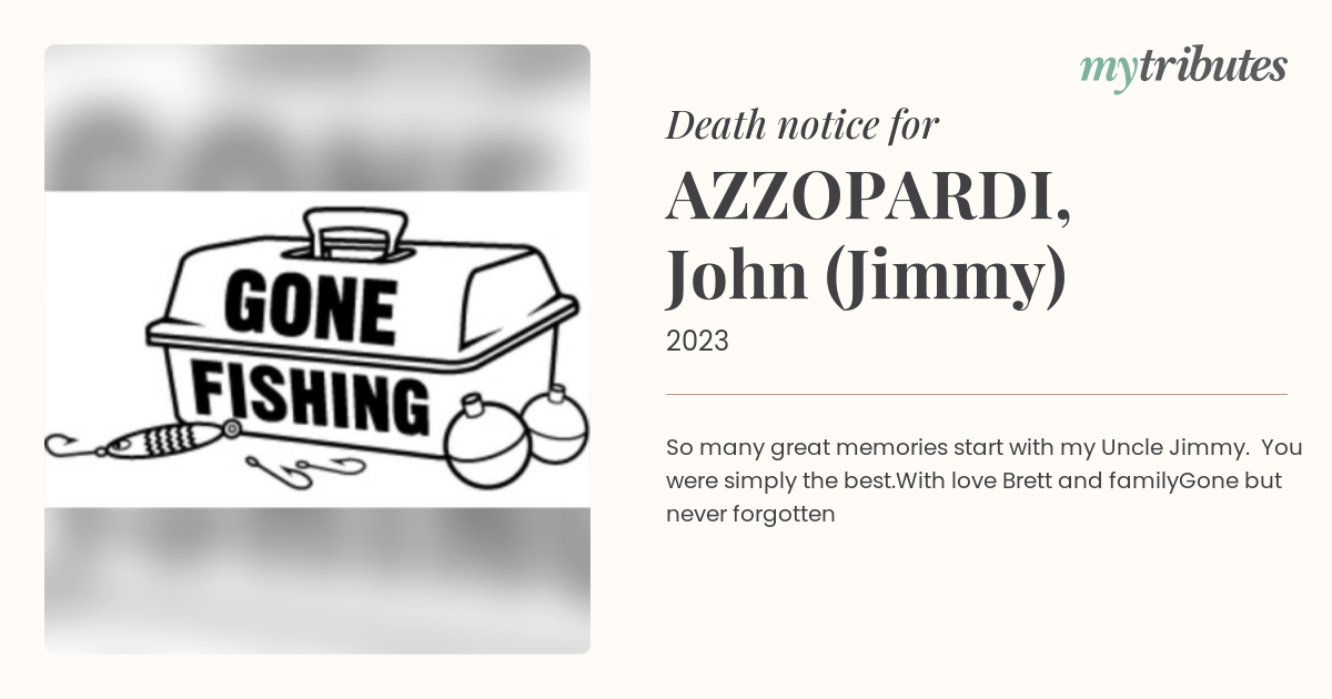 AZZOPARDI, John (Jimmy) | Death Notices | Melbourne | My Tributes