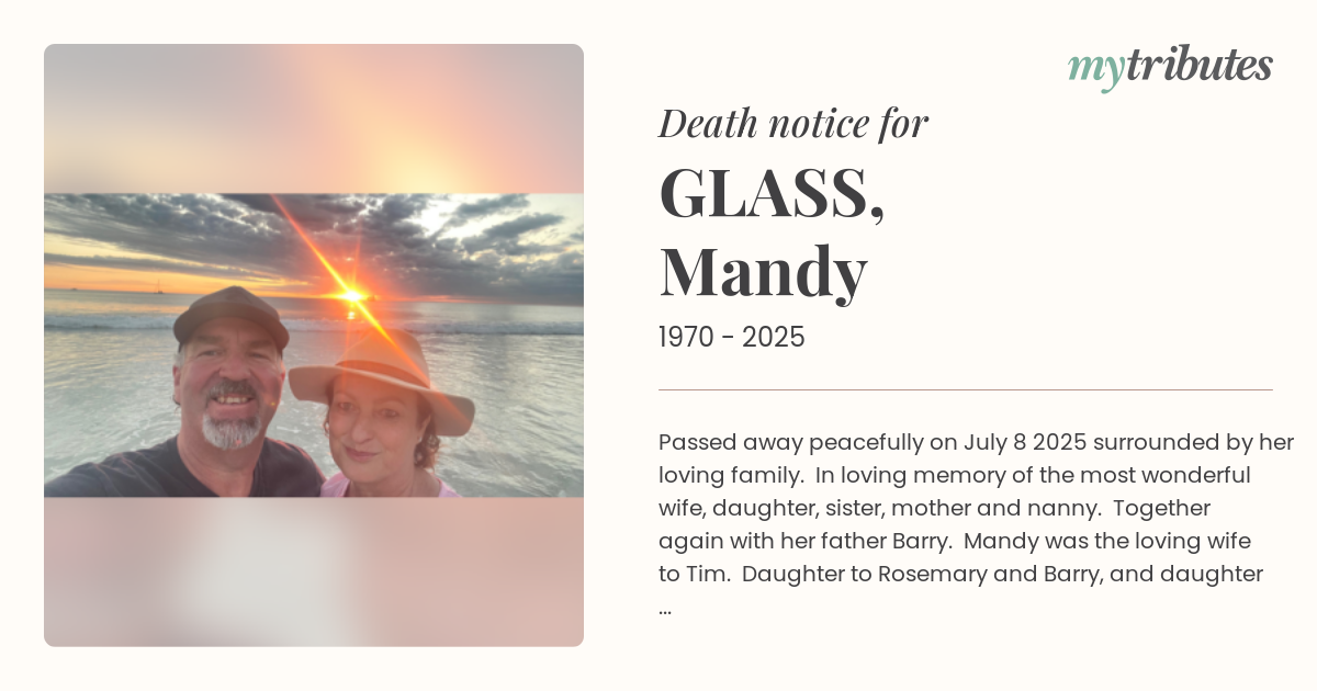 GLASS, Mandy | Death Notices | Tasmania | Herald Sun