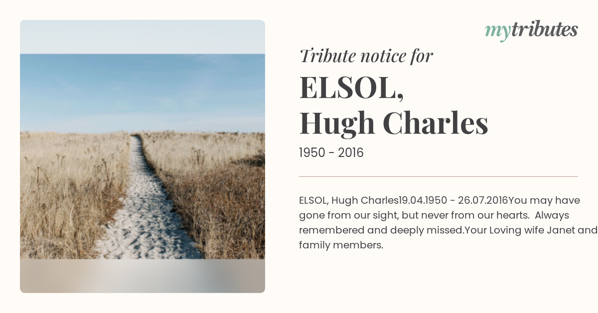 ELSOL, Hugh Charles | Tributes | Brisbane | My Tributes