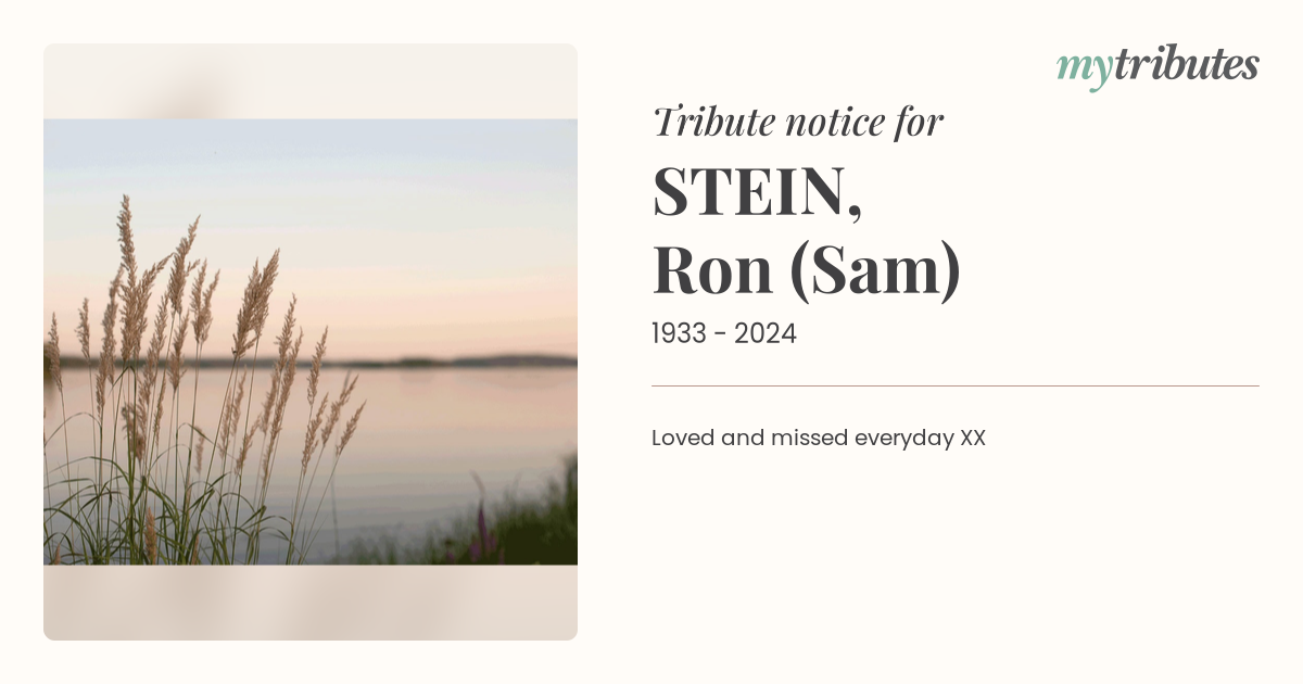 STEIN, Ron (Sam) | Tributes | Geelong | Daily Telegraph