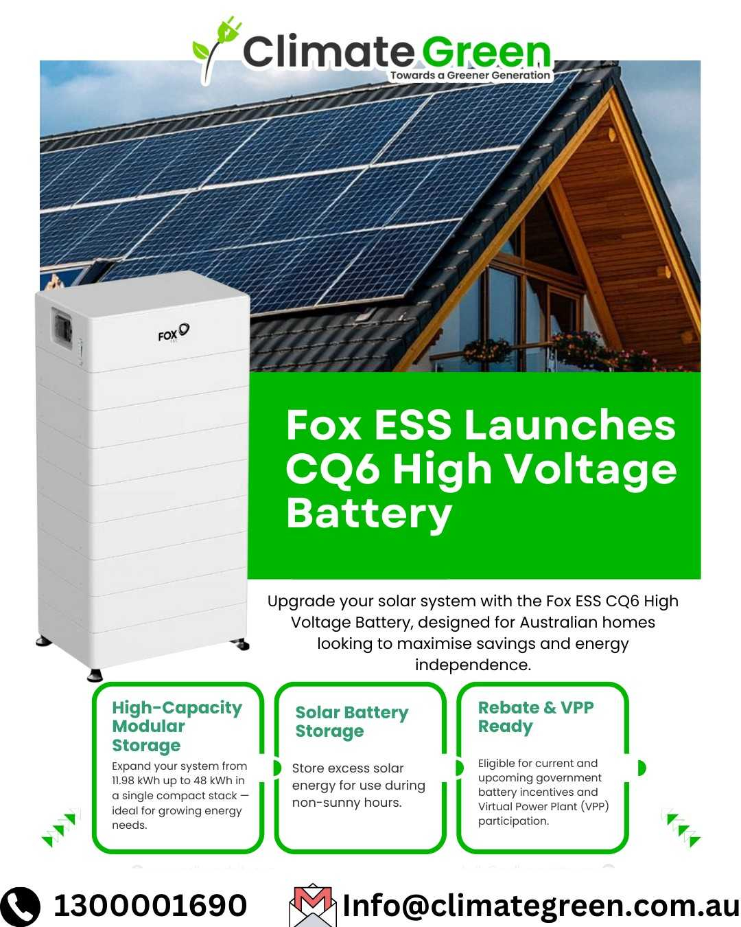 FOX ESS CQ6 HIGH VOLTAGE SOLAR BATTERY – NOW AVAILABLE IN MELBOURNE ...